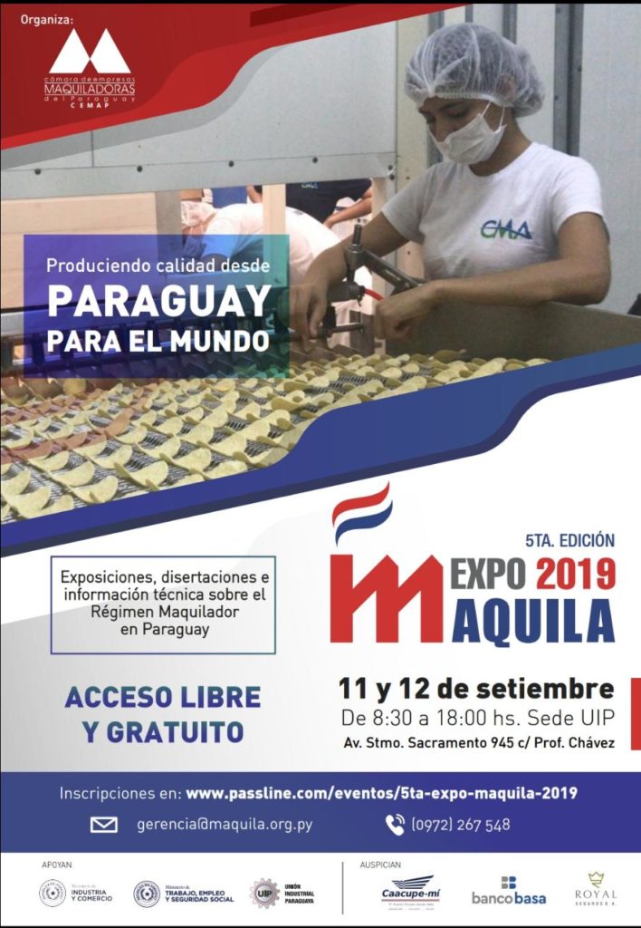 5TA EXPO MAQUILA 2019 – Cámara de Empresas Maquiladoras del Paraguay
